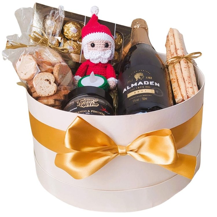 Cesta de Natal Cartonada Decorada G Simples | Cestas Michelli